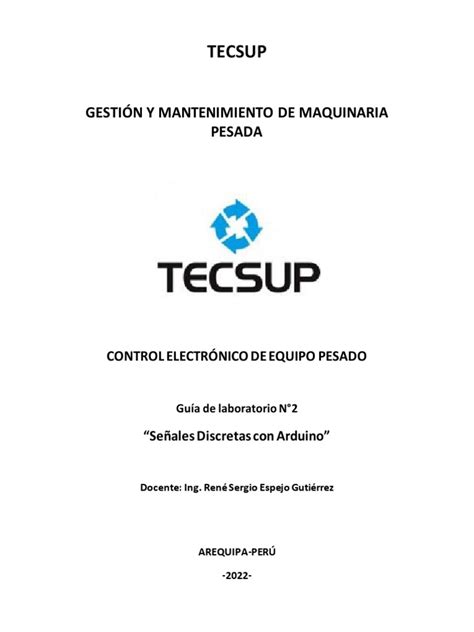 Lab 02 Señales Discretas Con Arduino Pdf Arduino Microcontrolador