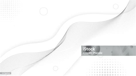미니멀리스트와 현대 미래 추상 물결 모양의 기하학적 흰색과 회색 색상 배경 디자인 그림 Slide Show Presentation Software에 대한 스톡 벡터 아트 및