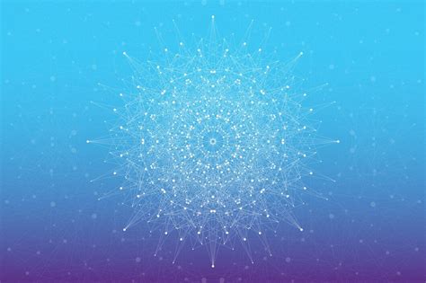 Premium Vector Geometric Abstract Molecule With Connected Line And Dots Graphic Communication