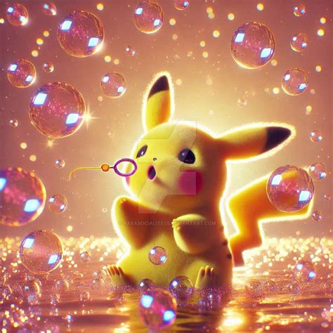 Pikachu Pokemon With Bubbles By Parasocialitess On Deviantart
