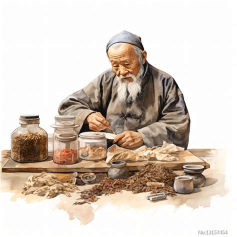 老中医人物插画AI图片下载 红动中国