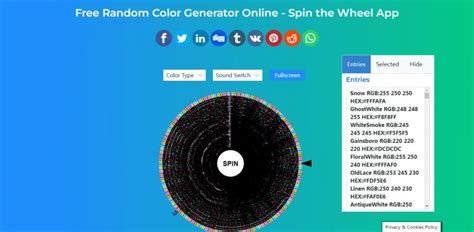 Random Color Picker Wheel Spinner App