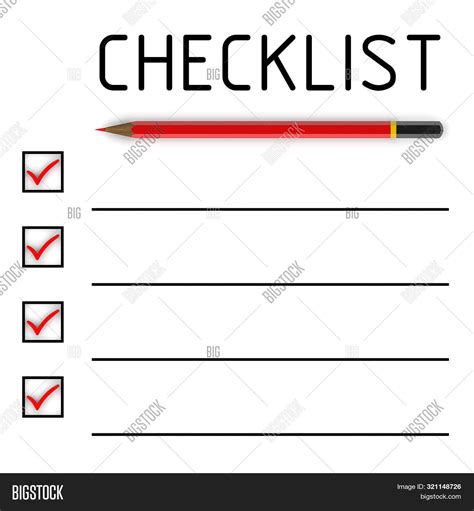 Checklist Check Marks Image Photo Free Trial Bigstock