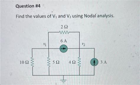 solved find the values of v1 and v2 using nodal analysis