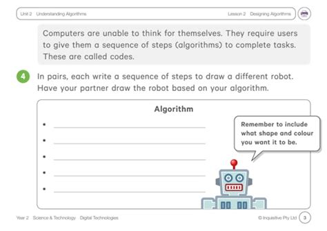 Designing Algorithms Lesson Science And Technology Au