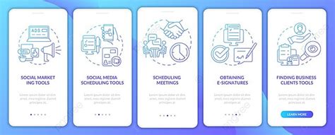 Marketing Tools Types Blue Gradient Onboarding Mobile App Screen Banner Template Download On Pngtree
