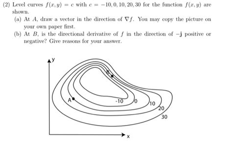 solved 2 level curves f x y c with c 10 0 10 20