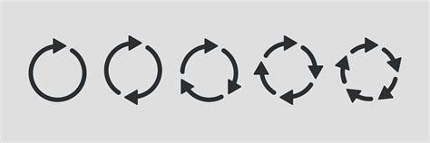 Circle Infographic Arrows Set Business Diagram Chart Reset Reload Rotation Sign Vector