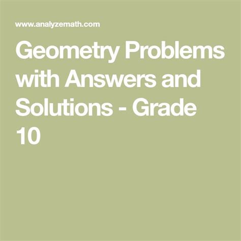 Geometry Problems With Answers Grade 10