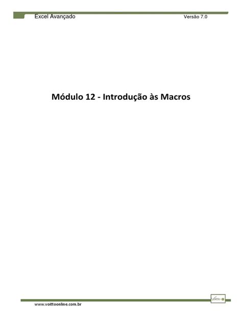 módulo 12 introdução Às macros pdf