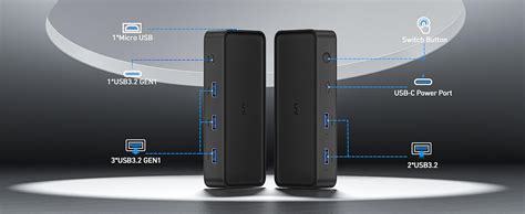 Uni Usb 3 0 Switch 4 Ports Usb Switcher To 2 Computers And Laptop Sharing Switch For Usb C
