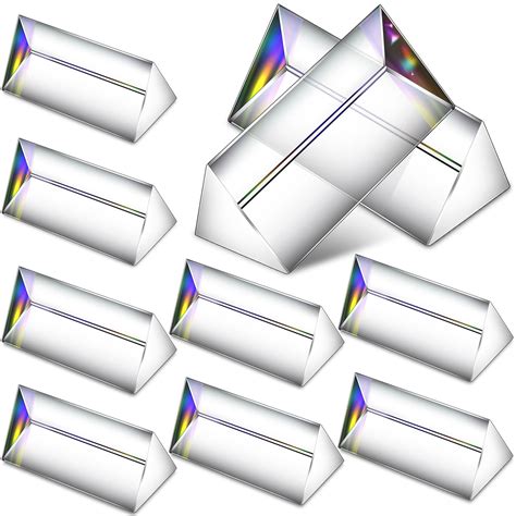 Kanayu 12 Pack Clear Triangular Prism Optical Glass Triple Prism For Photography