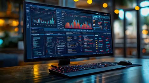 A Business Analyst Working On A Futuristic Computer Dashboard