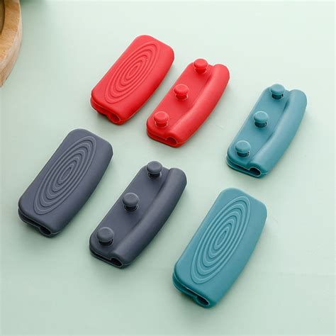 화상 방지 미끄럼 방지 실리콘 냄비 손잡이 커버 단열 손잡이 커버 주방 액세서리 1 쌍 Aliexpress