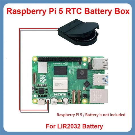 Caja De Bater A Para Raspberry Pi 5 Rtc Soporte De Reloj En Tiempo Real Compatible 
