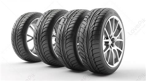 향상된 시각적 효과를 위해 흰색 배경에 격리된 타이어가 있는 고품질 3d 렌더링 자동차 바퀴 세트 자동 배경 시각적 배경 시각 효과 배경 이미지 Hd 자동 시각적