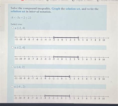 Solved Solve The Compound Inequality Graph The Solution Chegg