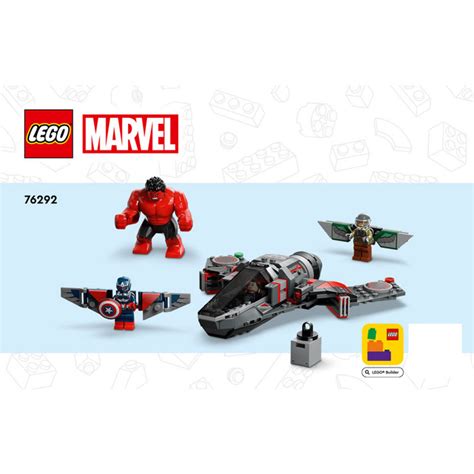 Lego Captain America Vs Red Hulk Battle Set 76292 Instructions Brick