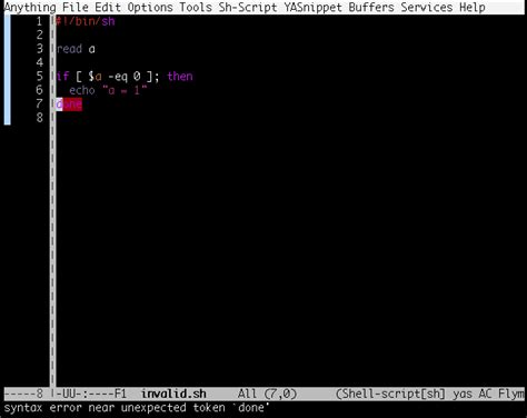 Emacs Flymake Shell Package Narrow Escape