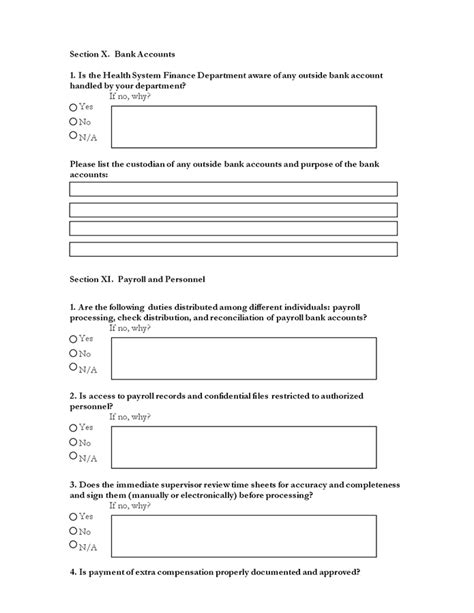 Internal Control Self Assessment Questionnaire In Word And Pdf Formats Page 12 Of 15