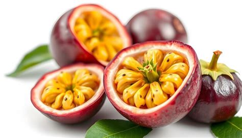 Passionfruit Isolated On White Background Full Depth Of Field Isolated