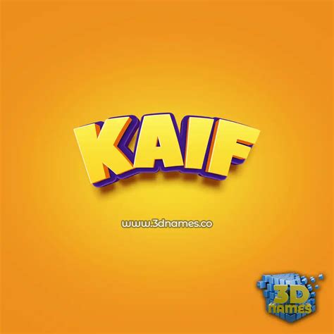 Orange Toon 3d Name Wallpaper For Kaif Custom Wallpaper 3d Names
