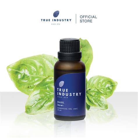 True Industry น้ำมันหอมระเหย 100 กลิ่นโหระพา Pure Basil Essential Oil แถมฟรี จุกสำหรับหยด