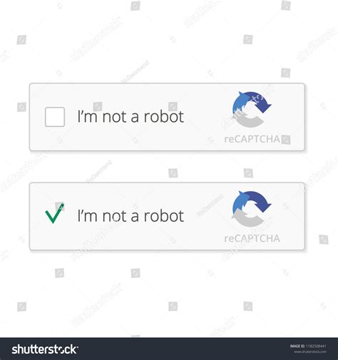 Captcha Im Not Robot Stock Vector Stock Vector Royalty Free 1182508441 Shutterstock