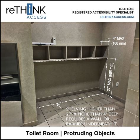 Accessible Protruding Objects Shelves Toilet Room Objects