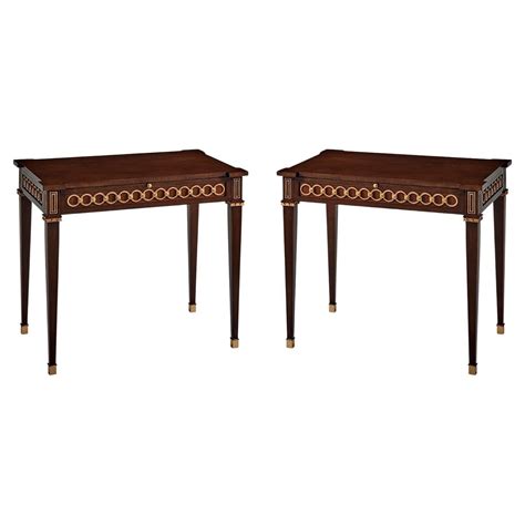 Ethan Allen Antique Pine Old Tavern Collection Side Tables Circa 1960s
