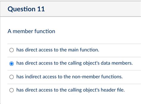 Solved Question A Member Function Is Declared Inside A Chegg