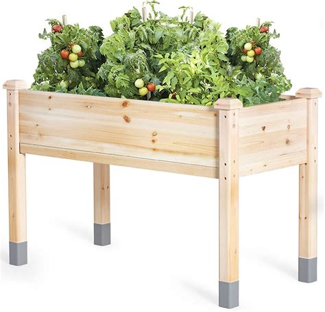 Wooden Raised Garden Bed With Legs 48”l X 24”w Elevated Reinforced