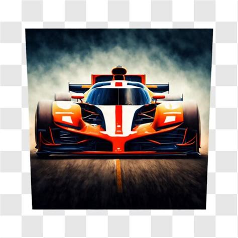 Download Speeding Orange Muscle Car With Smoke Pngs Online Creative