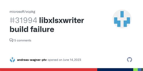 Libxlsxwriter Build Failure Issue Microsoft Vcpkg GitHub