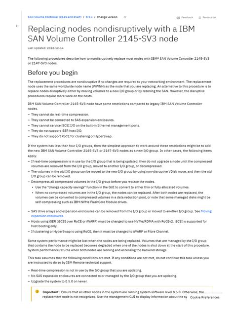 replacing nodes nondisruptively with a ibm san volume controller 2145