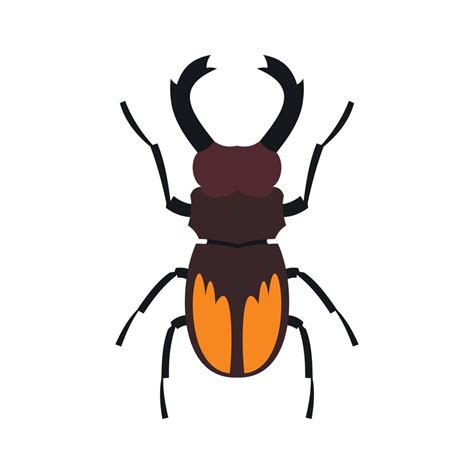 Stag Beetle Icon Flat Style 15042974 Vector Art At Vecteezy