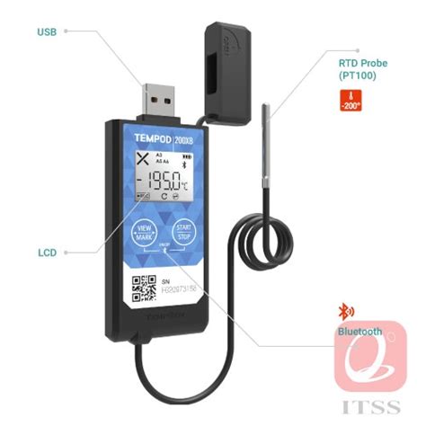 Bluetooth Ultra Low Temperature Data Logger With External RTD Probe TEMPSEN Model TEMPOD