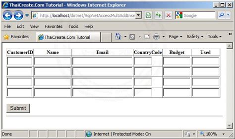 Aspnet Microsoft Access Add Insert Multiple Record