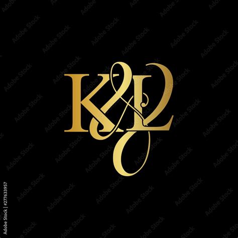 K And L Kl Logo Initial Vector Mark Initial Letter K And L Kl Luxury Art Vector Mark Logo Gold