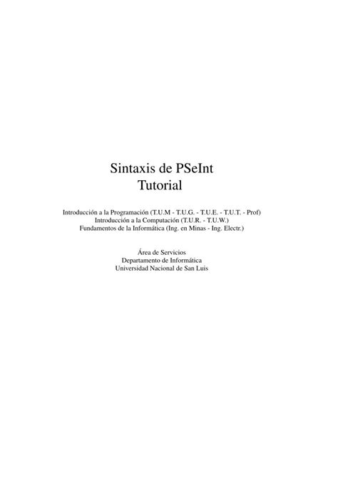 pdf de programación sintaxis de pseint tutorial