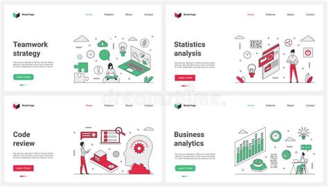 Business Analytics And Statistics Code Review Teamwork Strategy Set And Tiny People Stock