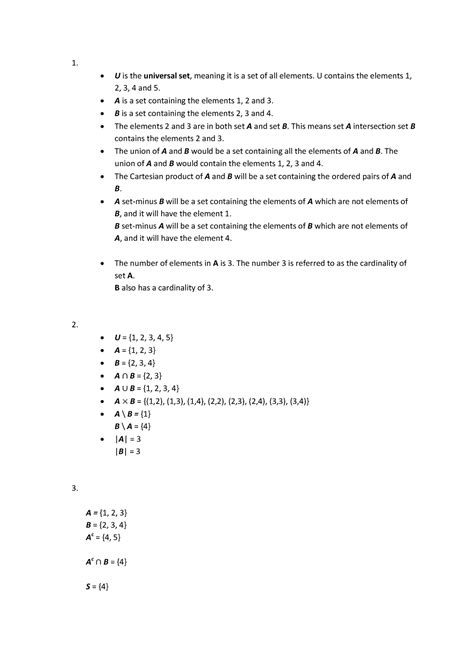 Written Assignment Unit 1 1 U Is The Universal Set Meaning It Is A Set Of All Elements U