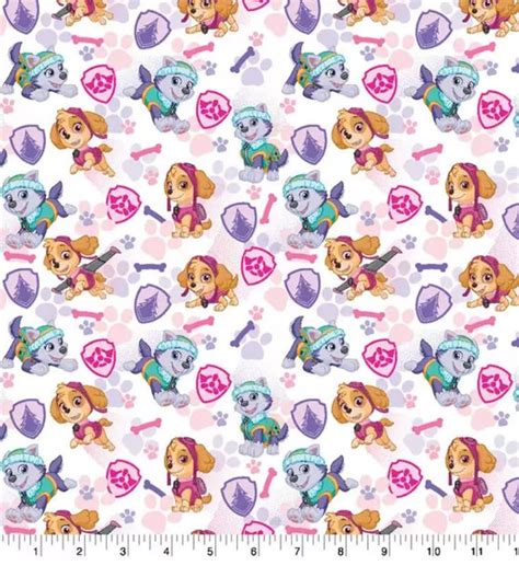 Paw Patrol Skye And Everest Fabric 100 Cotton Fat Quarter Or 12 Yard