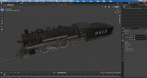 3d Vintage Steam Locomotive Atsf 3415 Model Turbosquid 2205492