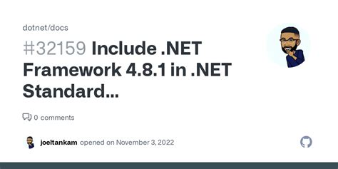 include framework 4 8 1 in standard documentation · issue