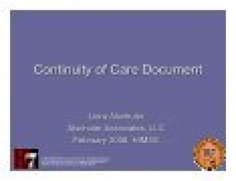 Continuity Of Care Document Hl7