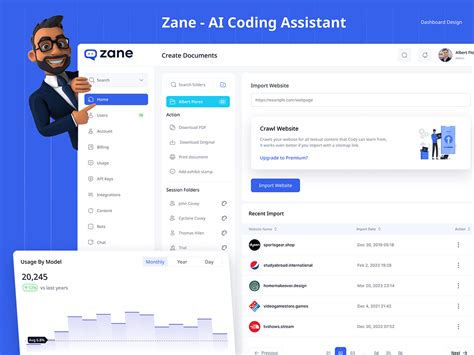 Saas Dashboard Zane Ai Coding Assistant Uiux Website On Behance