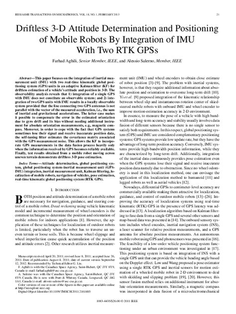 Pdf Driftless 3 D Attitude Determination And Positioning Of Mobile