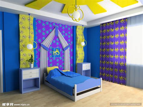 儿童房效果图设计图 室内设计 环境设计 设计图库 昵图网