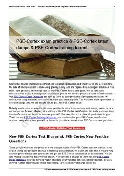 PSE Cortex Exam Practice PSE Cortex Latest Dumps PSE Cortex Training Torrent
